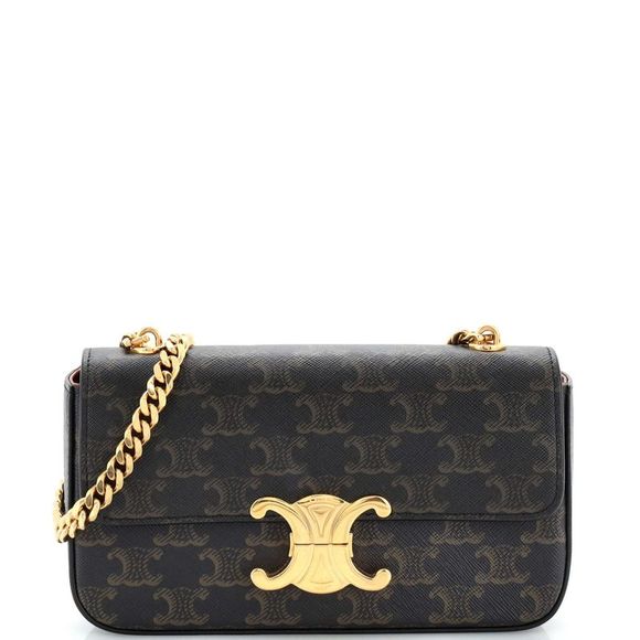Celine | Bags | Celine Triomphe Chain Shoulder Bag Triomphe Coated ...